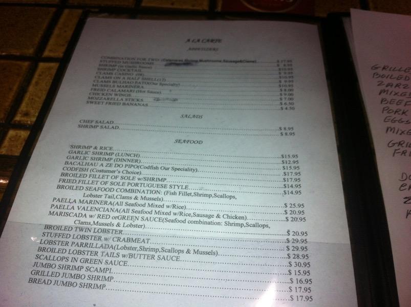 Menu at Hollywood Blue Ribbon Restaurant, Hillside