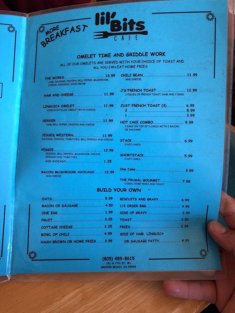 Menu at Lil' Bits Café restaurant, Grover Beach