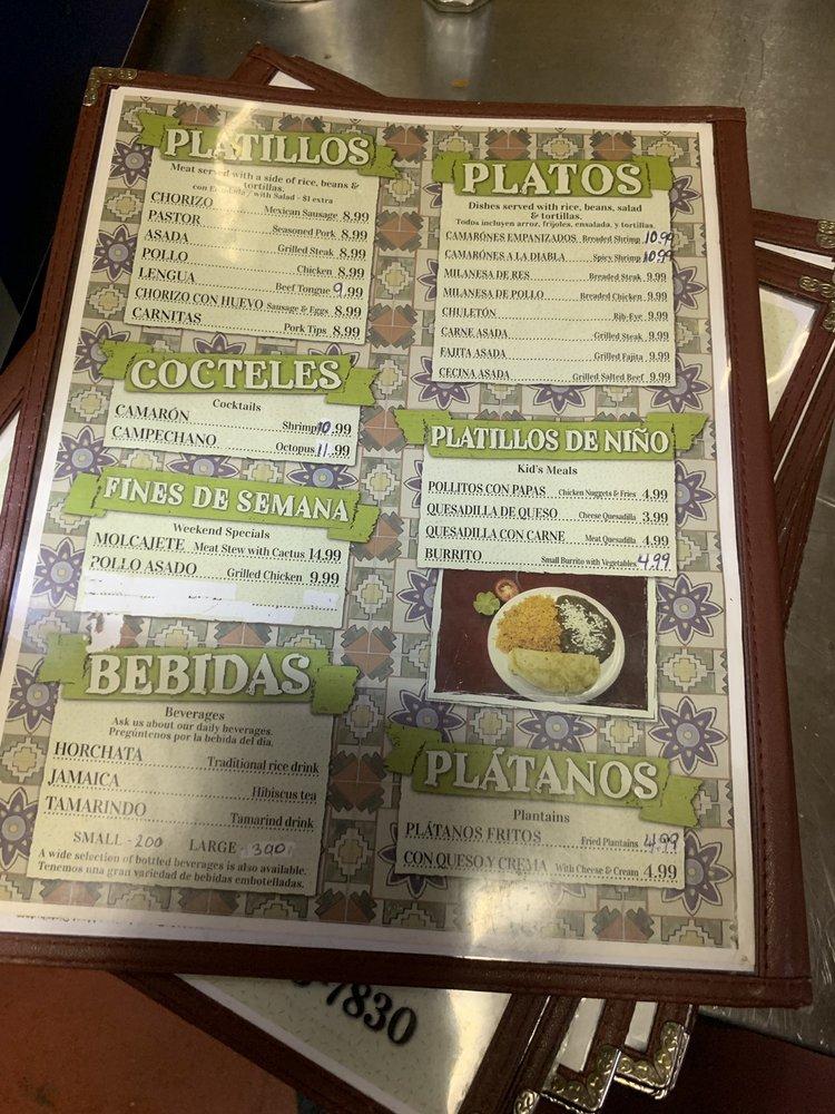 Menu at Mercado Chabelita restaurant, Smithville