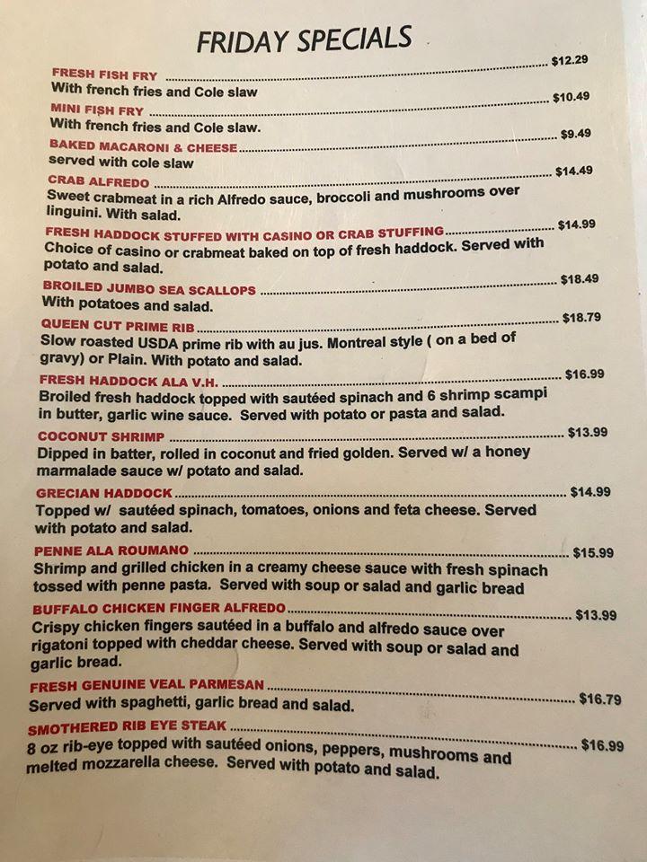 Menu at Village House Restaurant, Albion