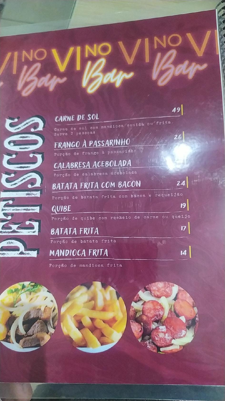 Menu at Vino Bar, Brasília