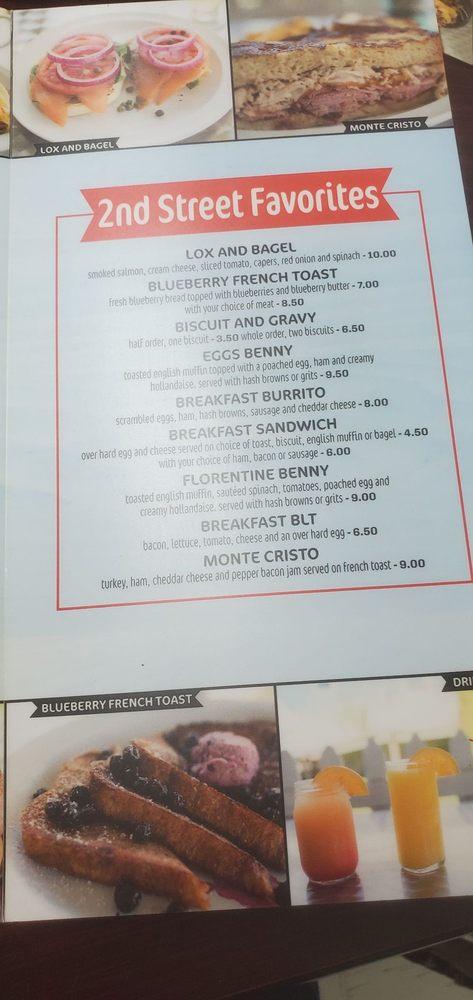 Menu at 2nd Street Cafe, Cedar Key