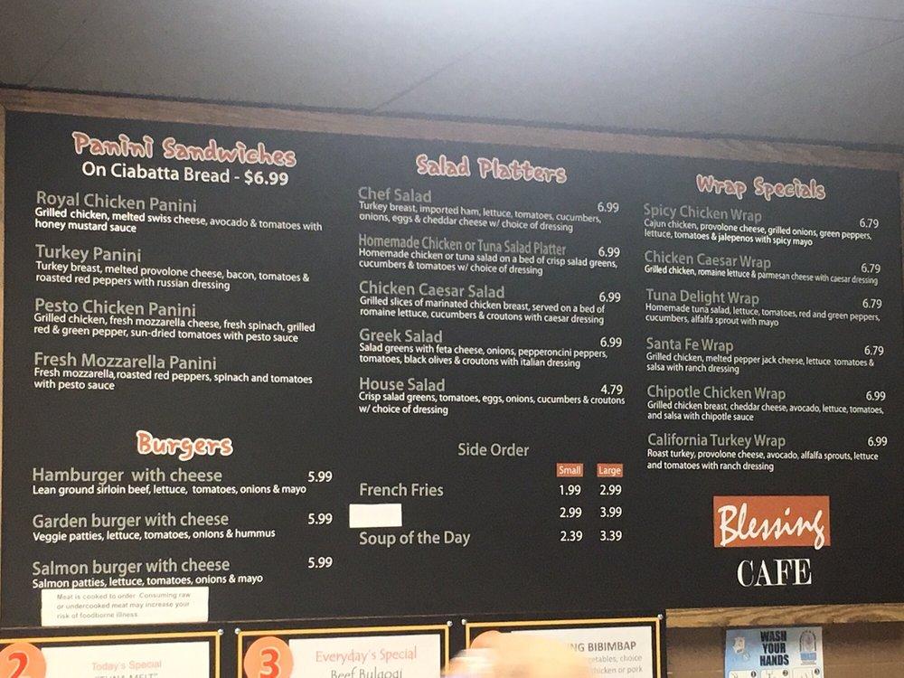 Carta de Blessing Cafe, Vienna