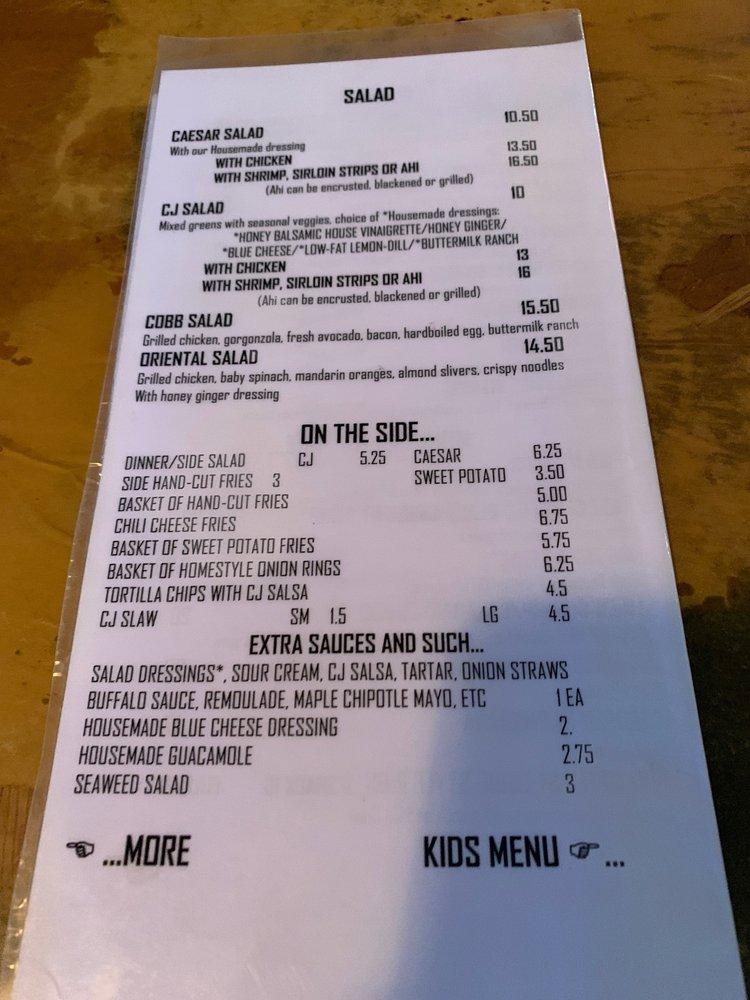 Menu at C.J. Sparrow pub & bar, Cheshire