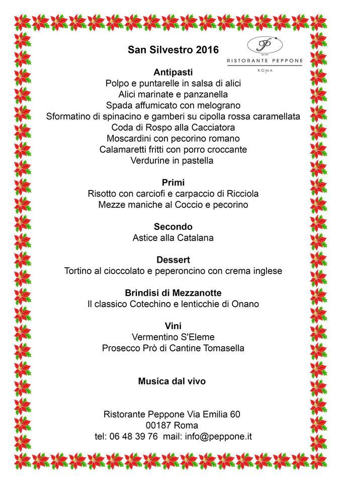 Menu at Peppone restaurant, Rome, Via Emilia