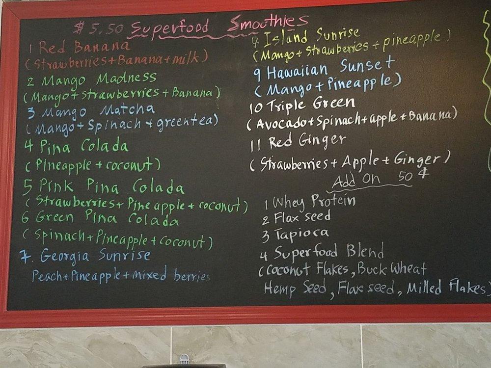 Menu at Sweet Moments Cafe, Augusta