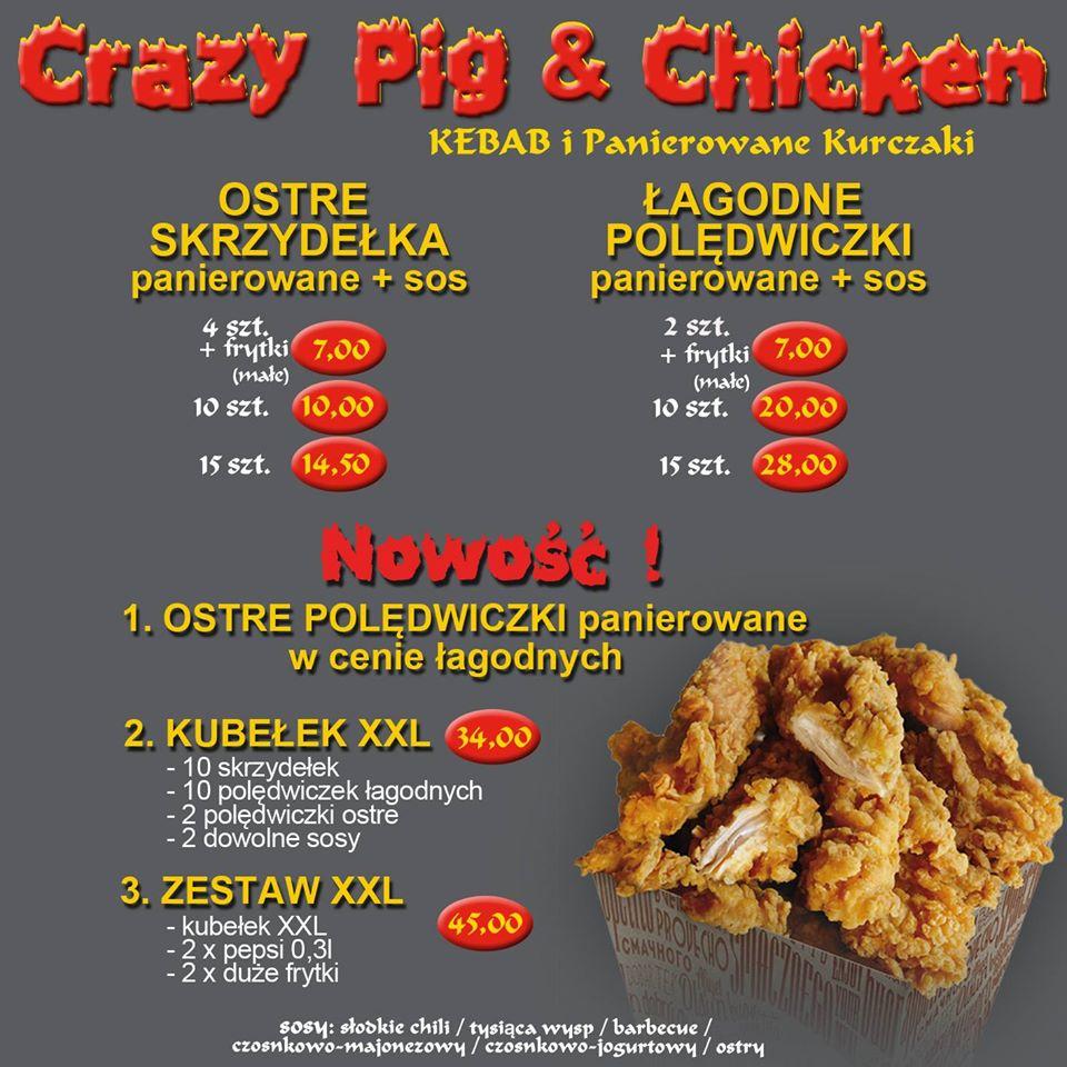 Menu at Crazy Pig&Chicken KEBAB I Panierowane Kurczaki restaurant, Gorlice