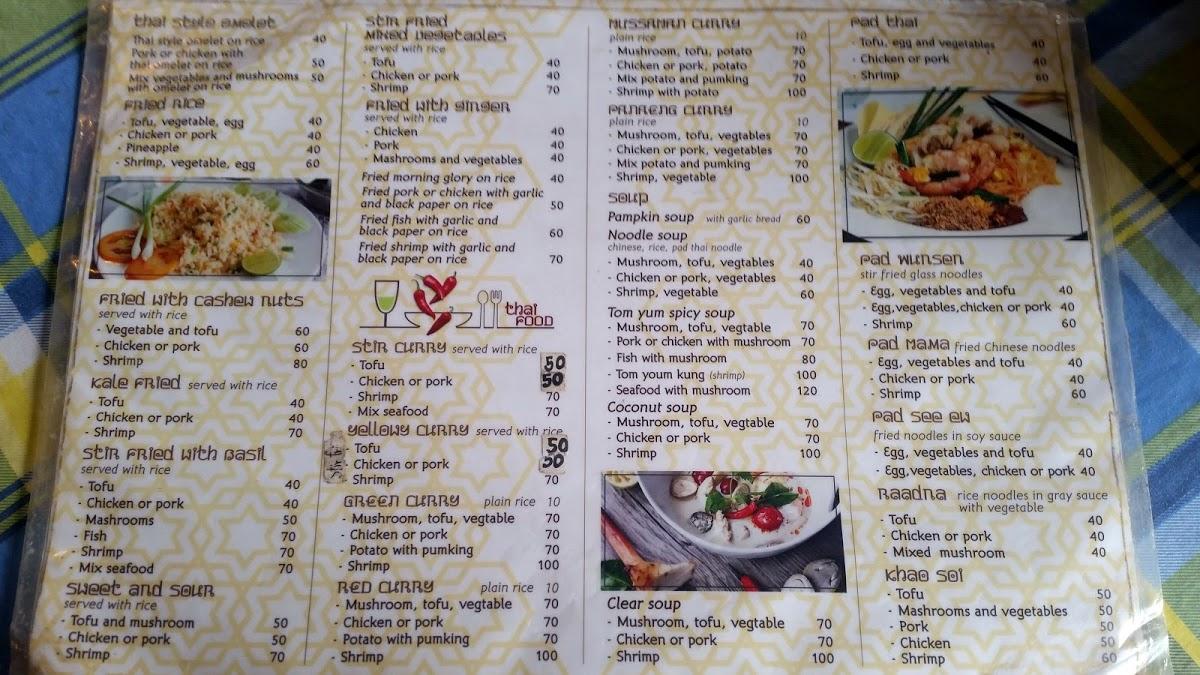 Menu at Karsa Long Thai Food restaurant, Pai
