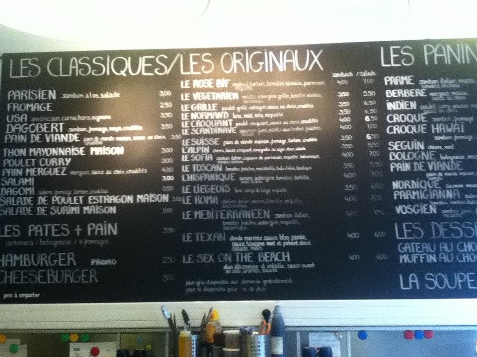 Menu au La Pause Gourmande, Liège, Bd d'Avroy 82