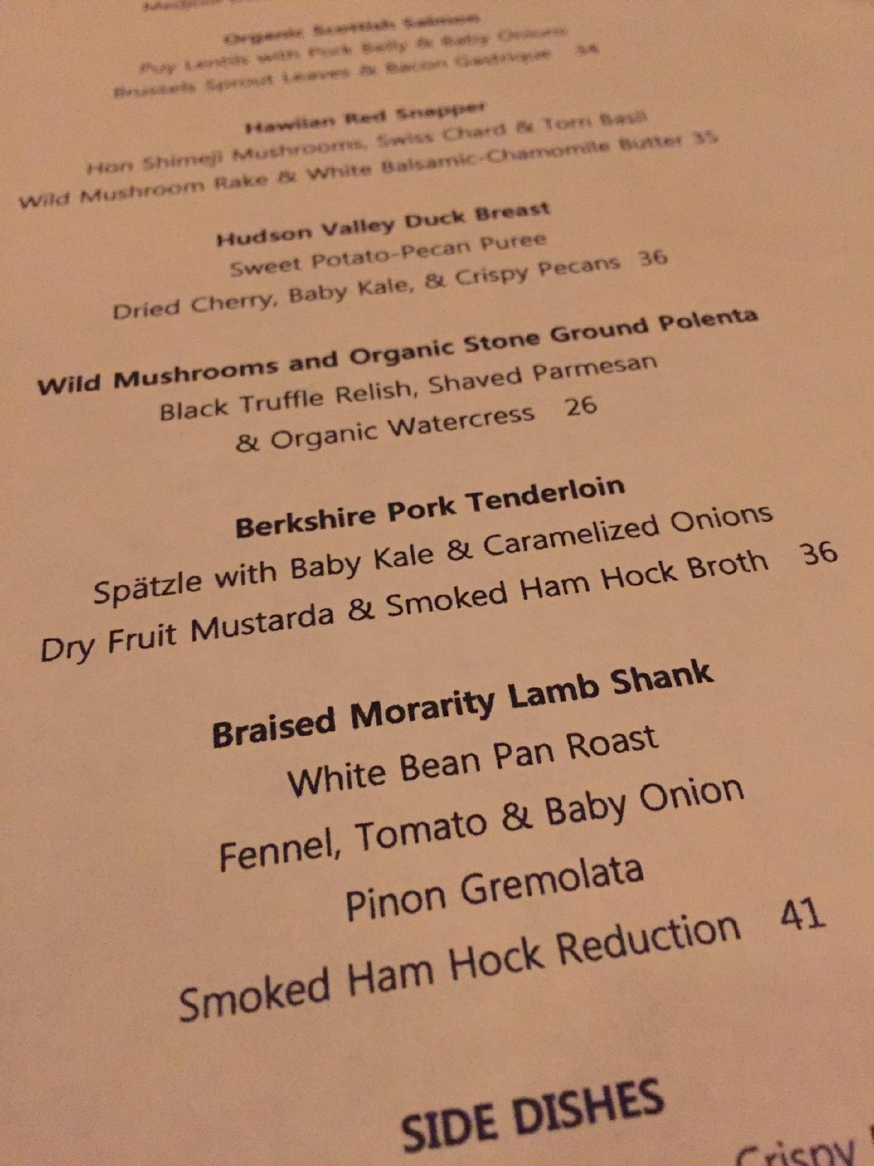 Menu at The Compound Restaurant, Santa Fe