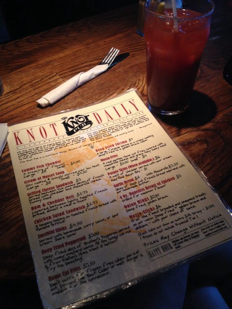 Menu at The Knot Pub, Lunenburg
