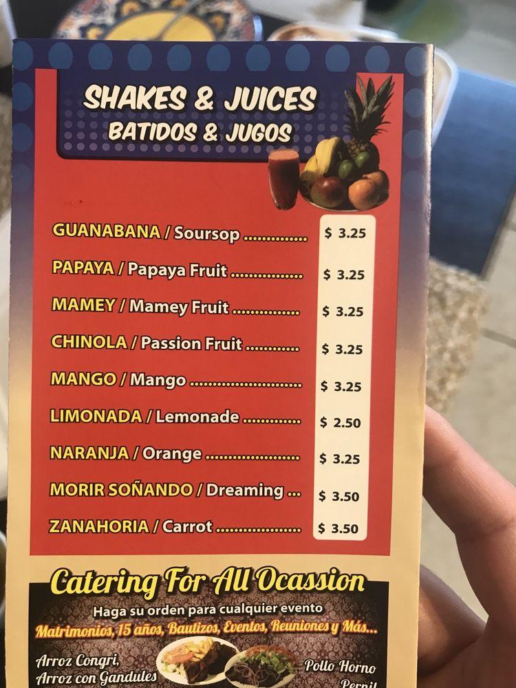 Menu at El Tipico Criollo restaurant, Tampa, Normandy Dr