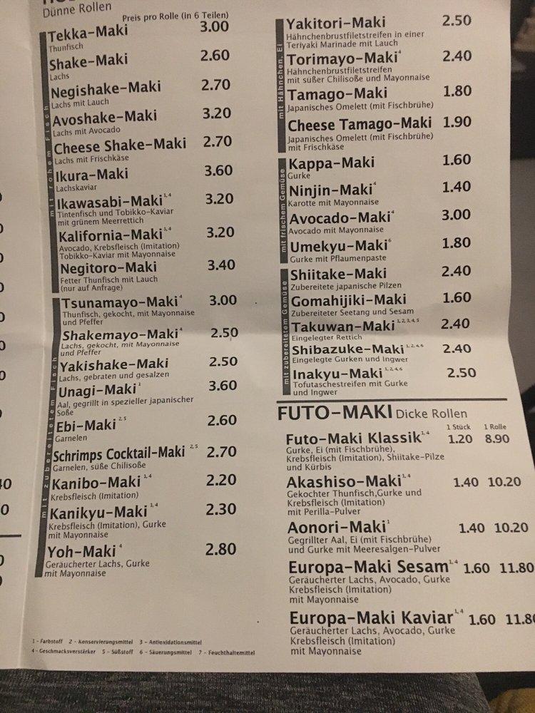Speisekarte von Superkato restaurant, Frankfurt am Main