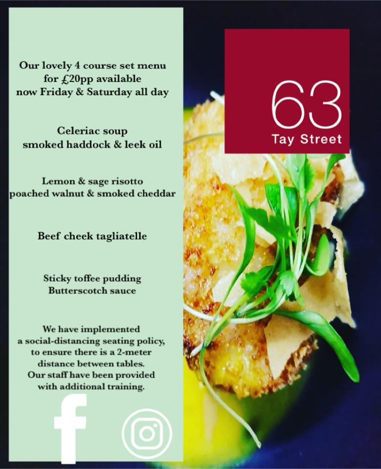 Menu at 63 Tay Street Restaurant, Perth