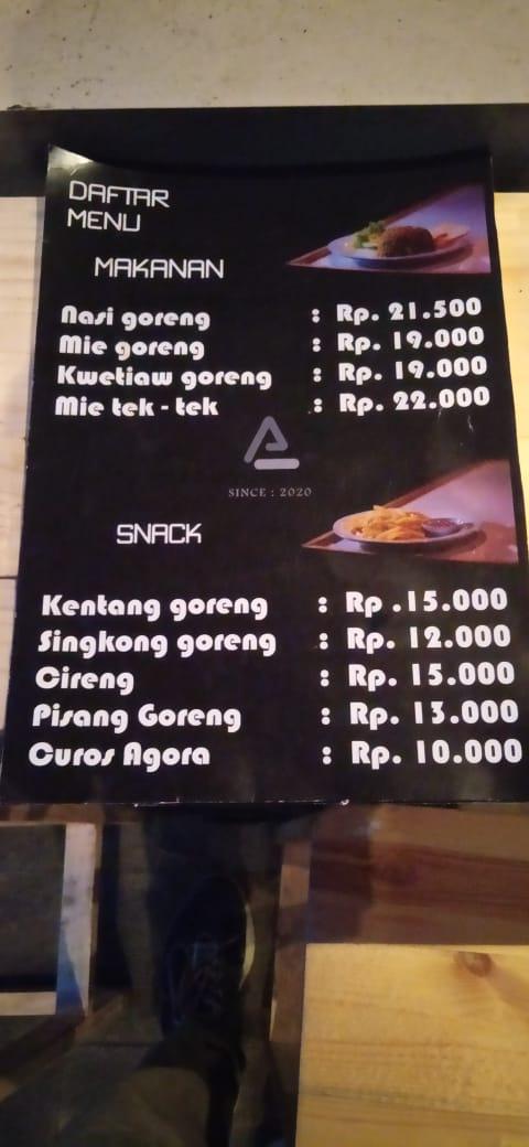 Menu at Agora coffee cafe, Bogor