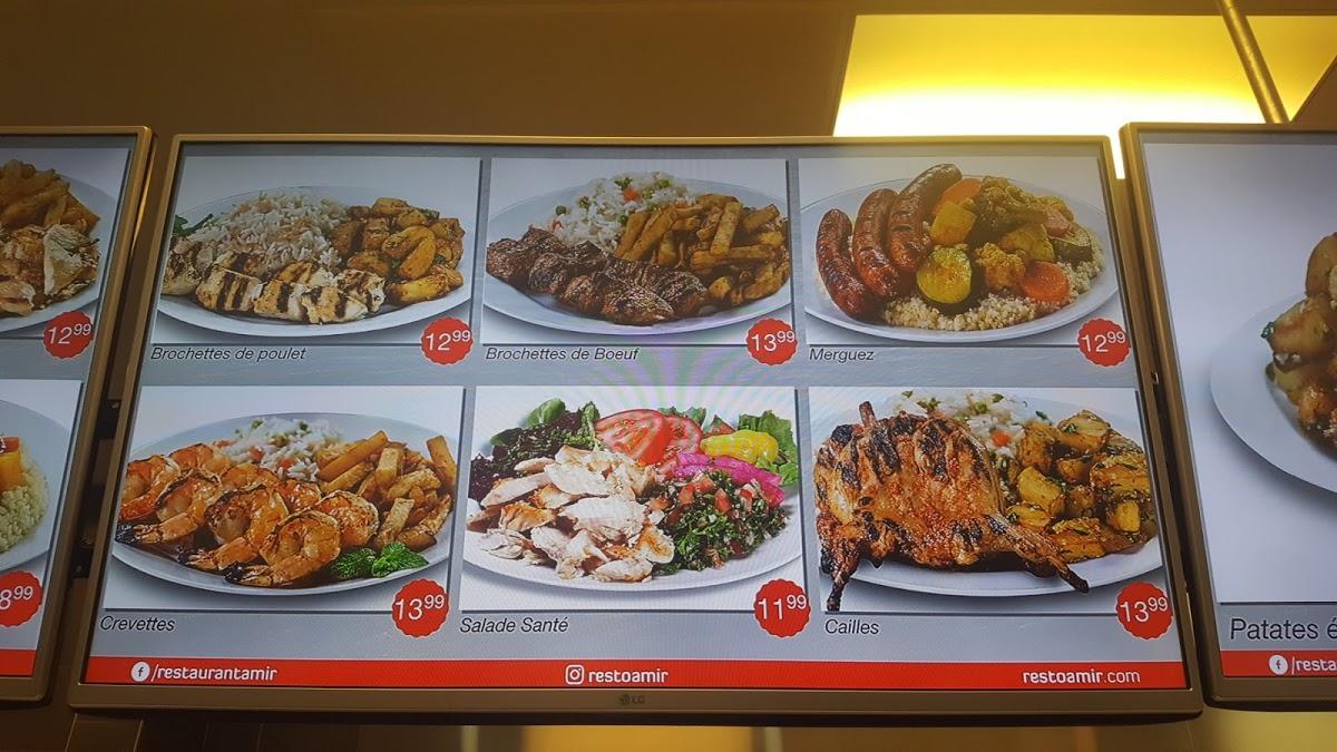 Menu at Amir restaurant, Sainte-Julie