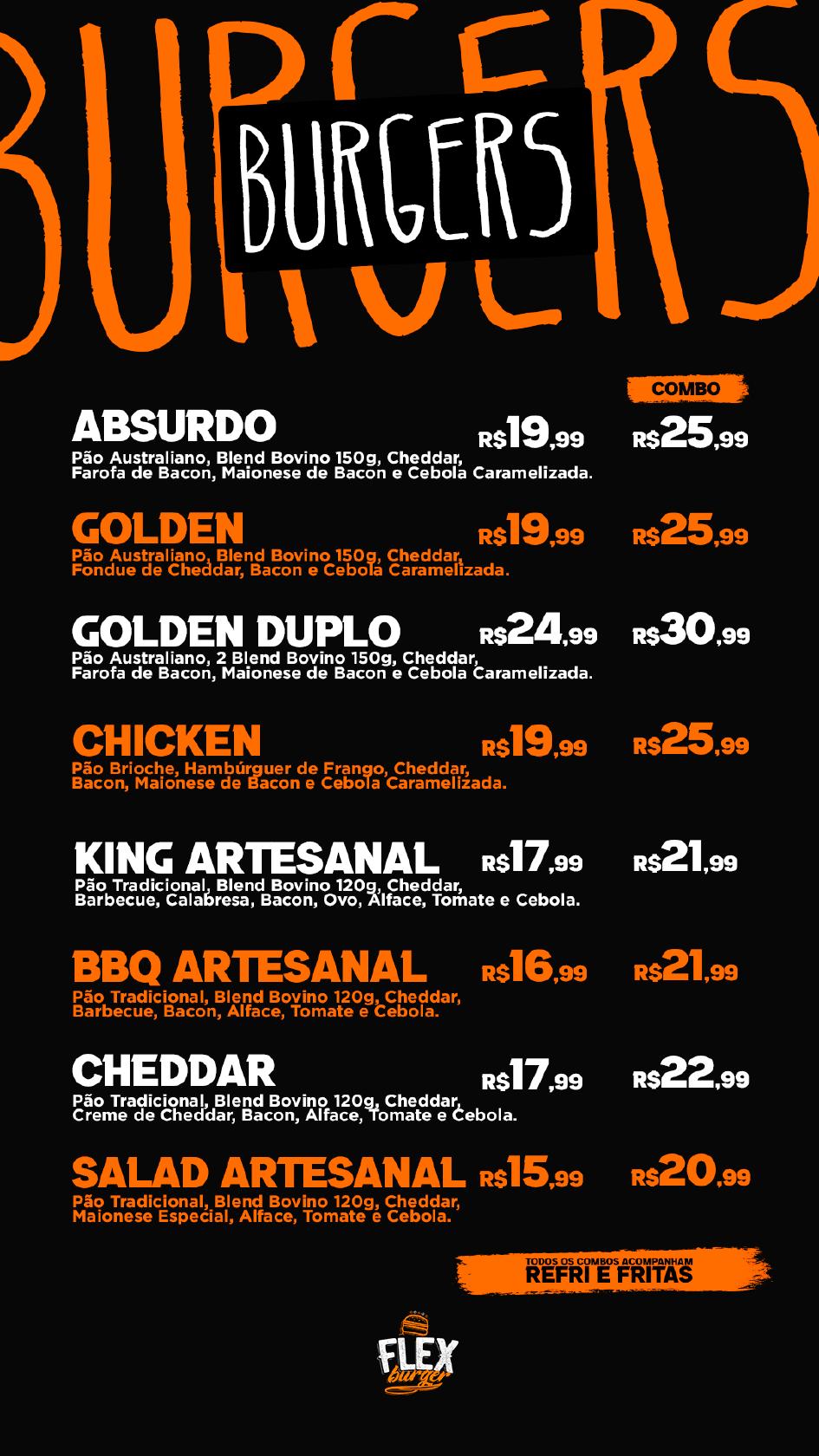Menu at Flex Burger restaurant, Campina Grande