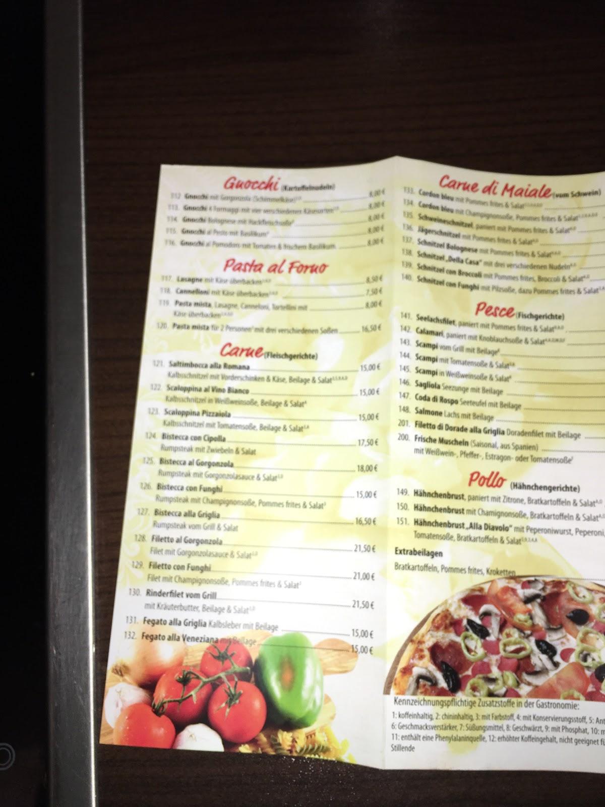 Speisekarte von Pizzeria La Pineta, Frankfurt am Main