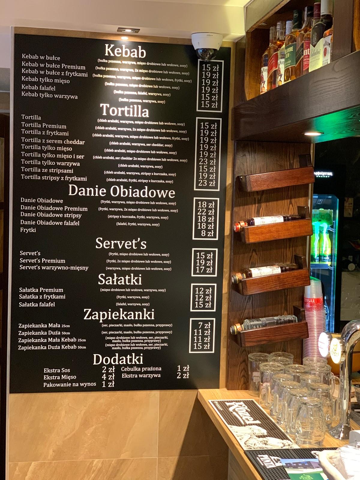 Menu at Premium Kebab restaurant, Kraków