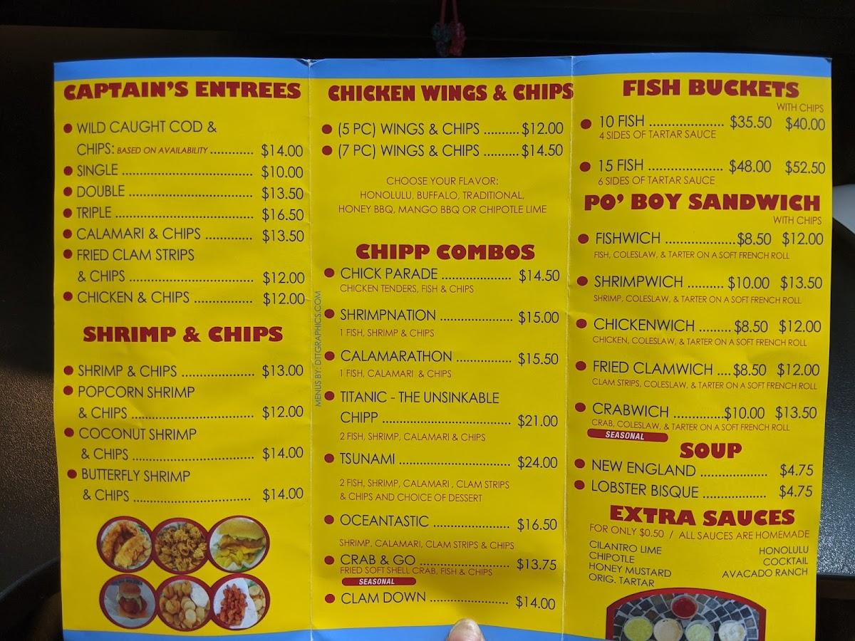 Menu at The Chippery NYC restaurant, New York City