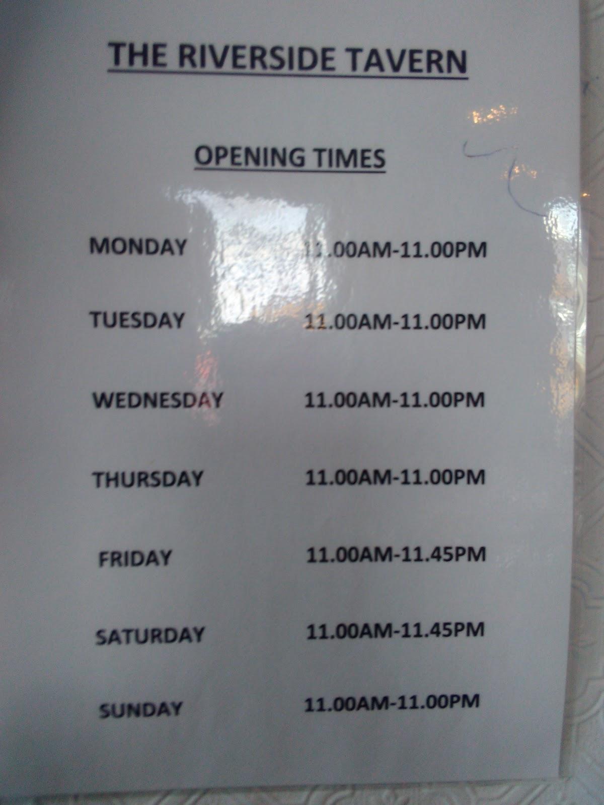 Menu at The Riverside Tavern pub & bar, Musselburgh