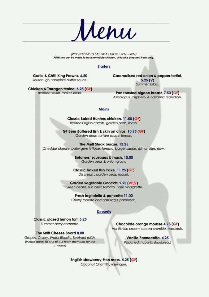 Menu at The Snitterfield Arms pub & bar, Stratford-upon-Avon