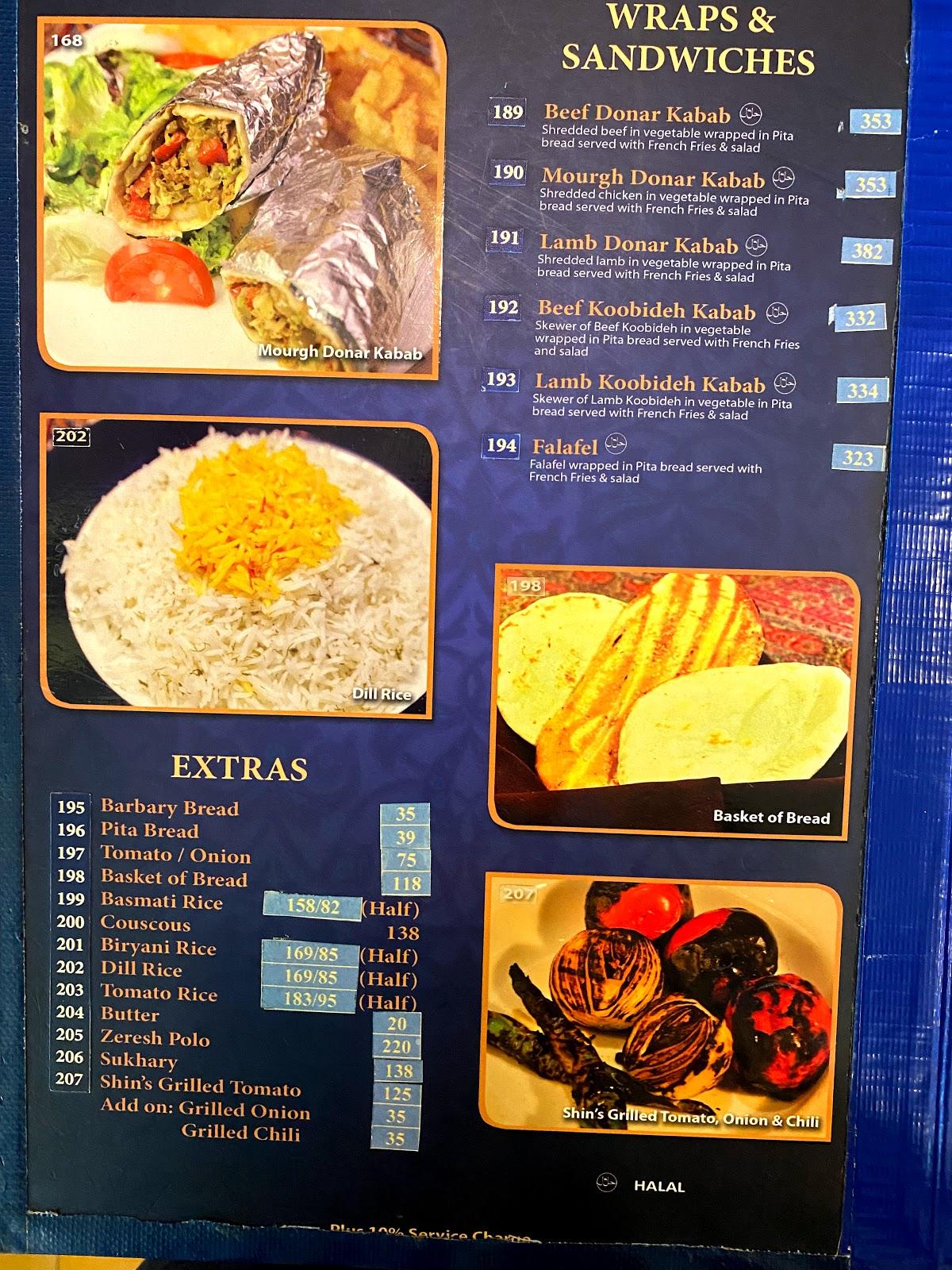 Menu at Arya - Quezon City - Robinsons Magnolia (Persian Restaurant ...