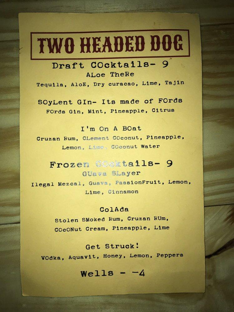 Menu at Two Headed Dog pub & bar, Houston