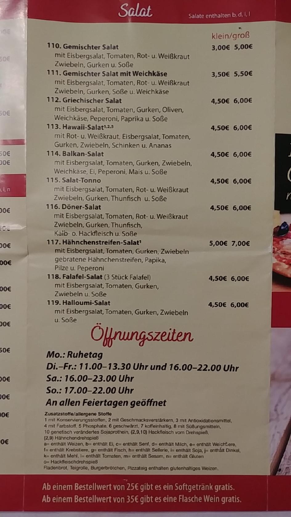 Speisekarte von Altun Wolkramshäuser Döner und Pizza, Wolkramshausen