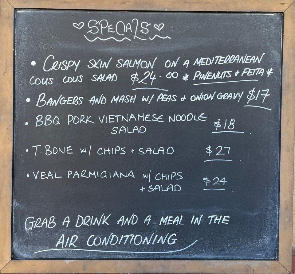 Menu at Commercial Hotel pub & bar, Kyogle