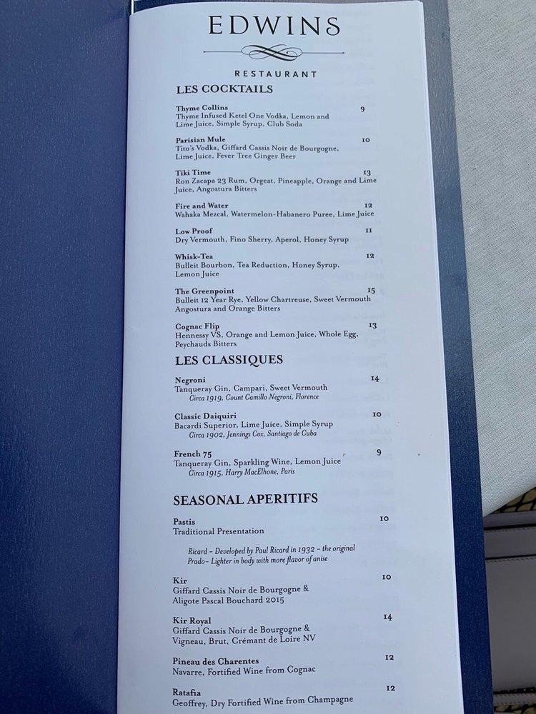 Menu at EDWINS Leadership & Restaurant Institute, Cleveland