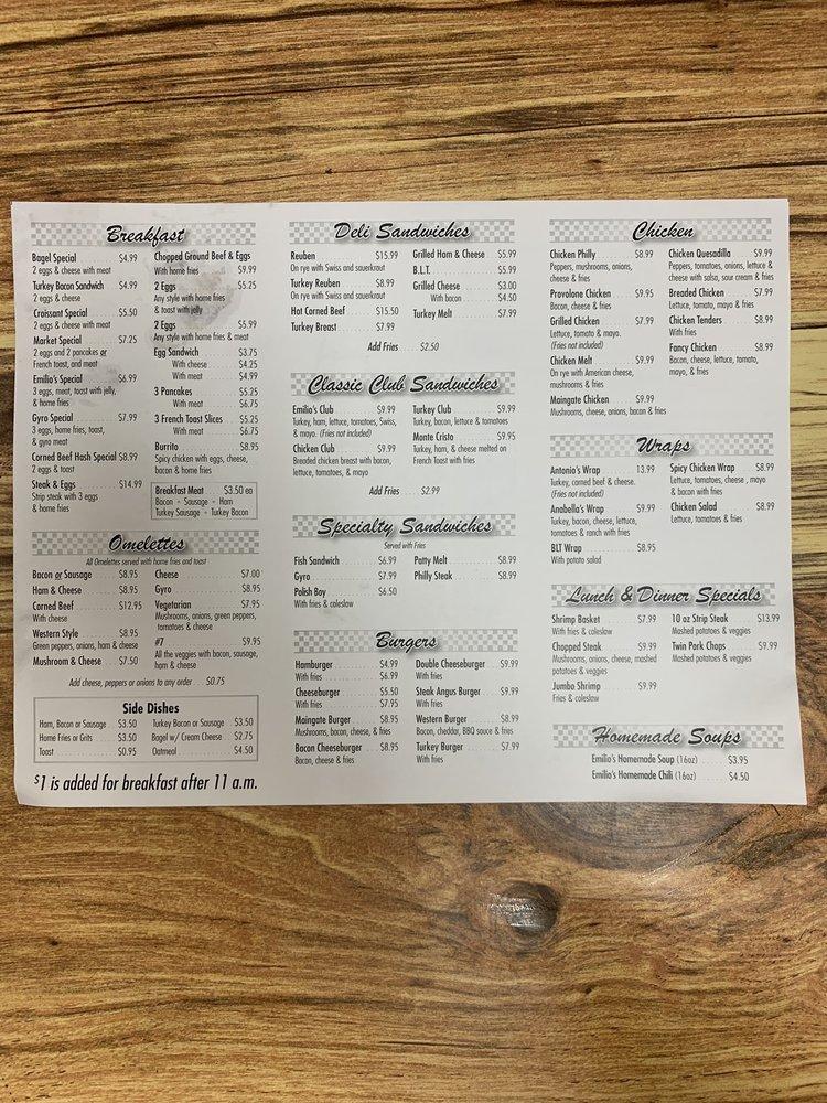 Menu at Main Gate Restaurant, Cleveland