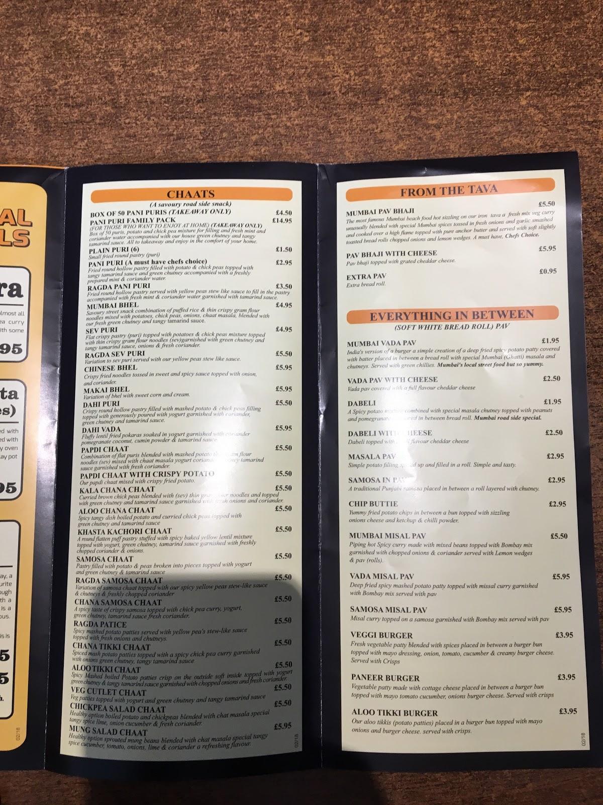 Menu at Mumbai Local Wembley restaurant, Wembley, 141 Ealing Rd
