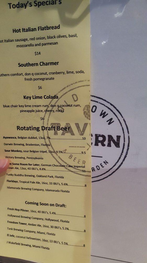 Menu at Old Town Tavern & Beer Garden restaurant, Key West, 900 Duval St