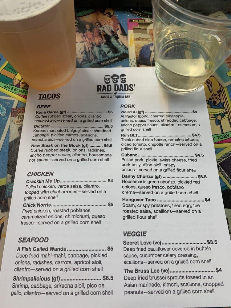 Menu at RAD DADS' Tacos & Tequila Bar, Muskegon