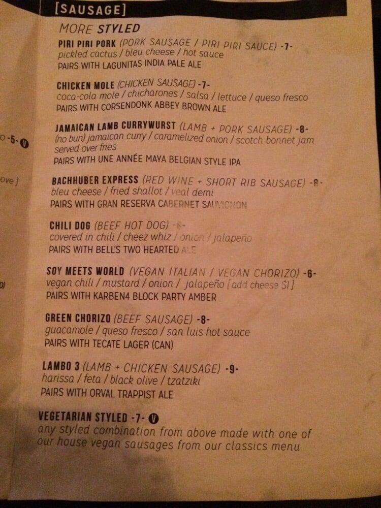 Menu at The Vanguard pub & bar, Milwaukee