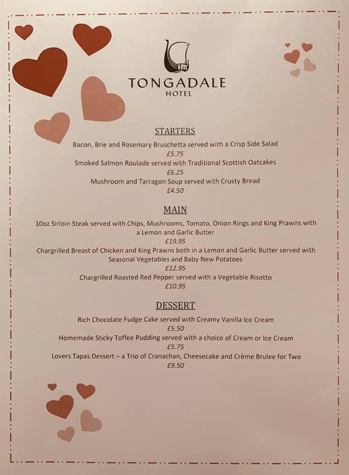 Menu at Tongadale Hotel pub & bar, Portree