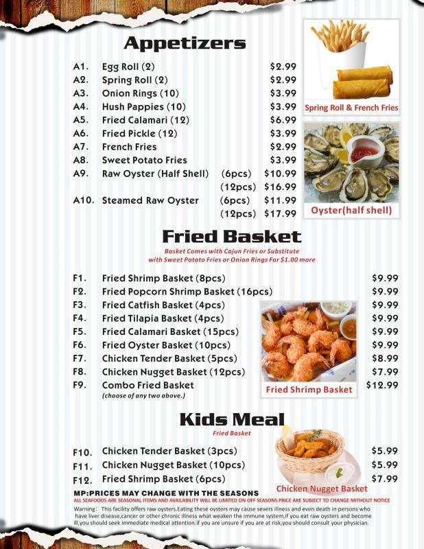 Menu at Craving Crab restaurant, Tulsa