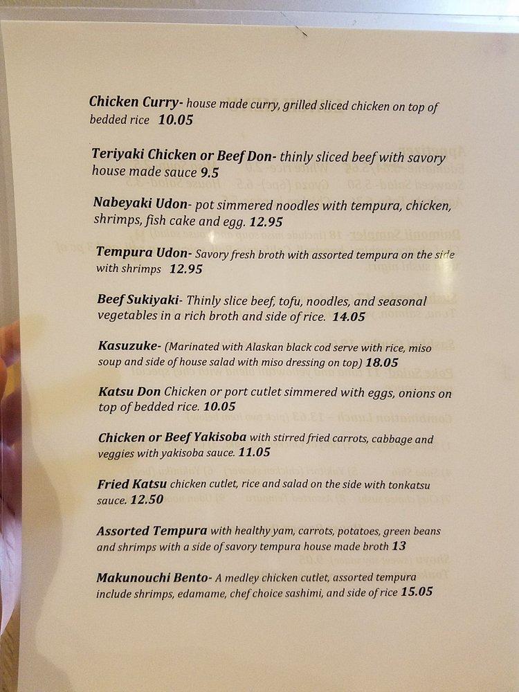 Menu at Daimonji Sushi & Grill restaurant, Seattle