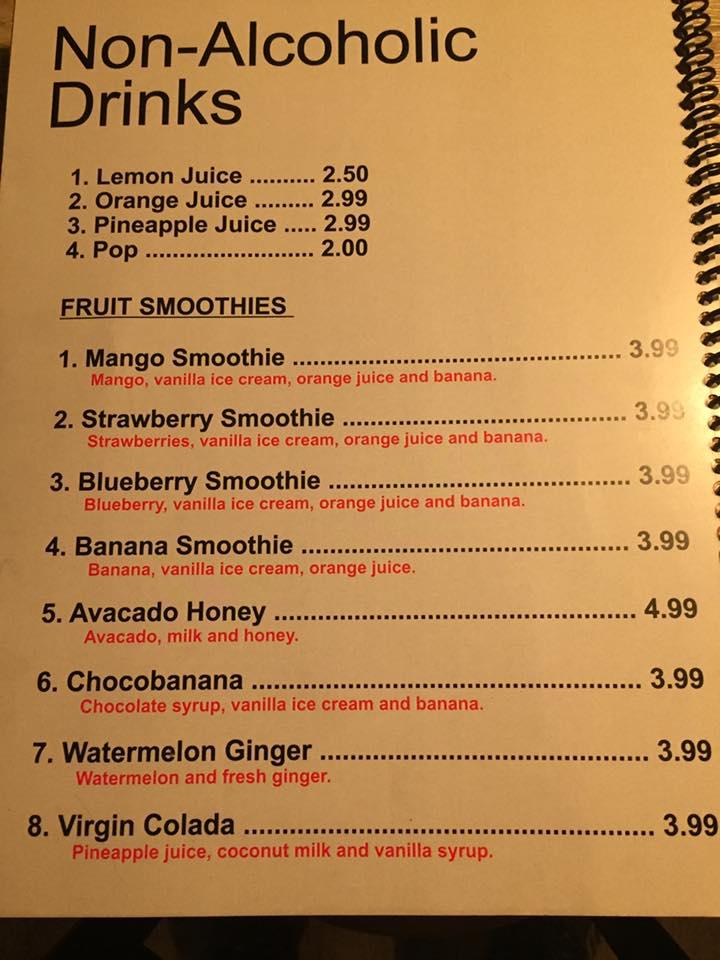 Menu at Ginger Garlic Nepalese Cuisine restaurant, Regina