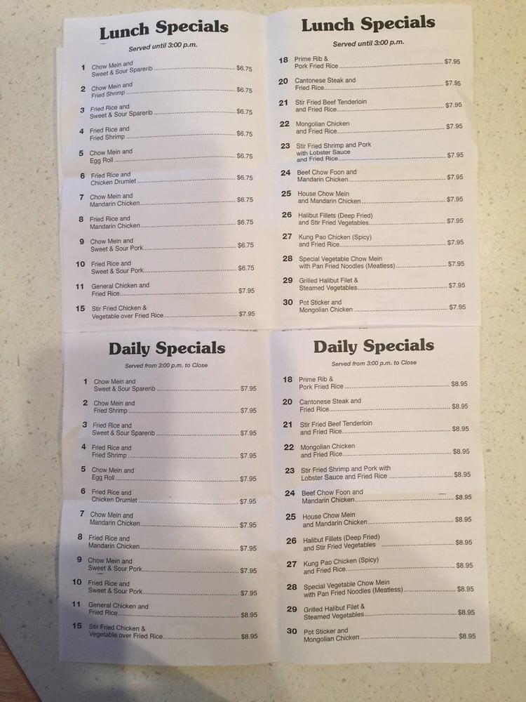 Menu at Golden Star Restaurant, Boise