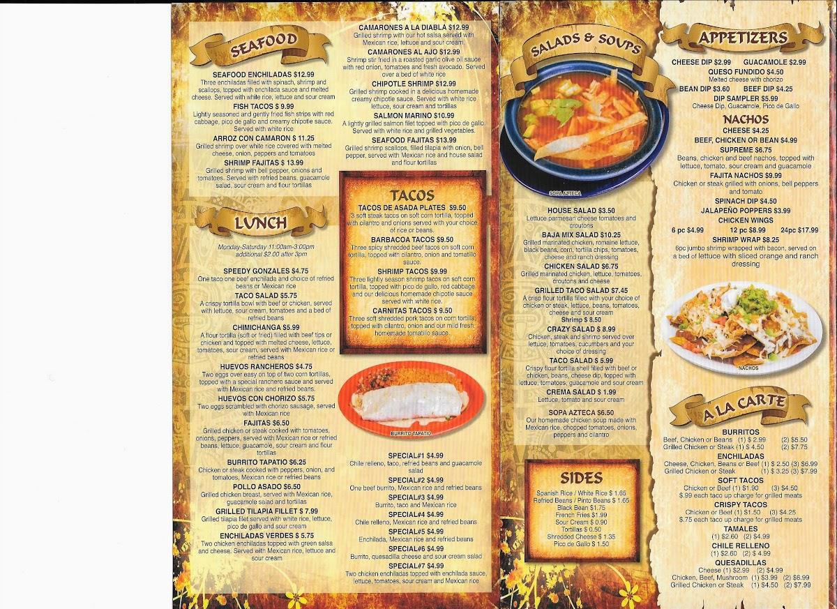 Menu at Agavero Bar & Grill, Massillon
