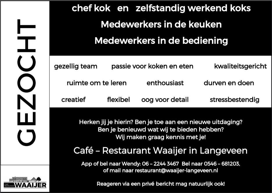 Café Restaurant Waaijer, Langeveen - Restaurant menu and reviews
