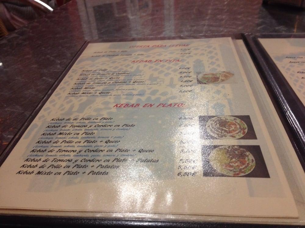 Menu at Doner Salama restaurant, Seville, Ctra. de Carmona