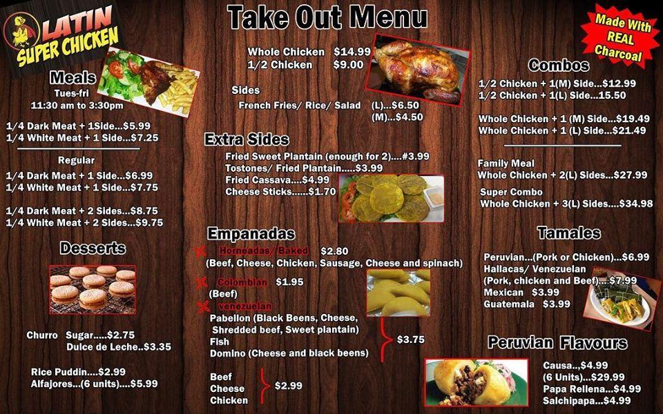 Menu at Latin Super Chicken restaurant, Mississauga