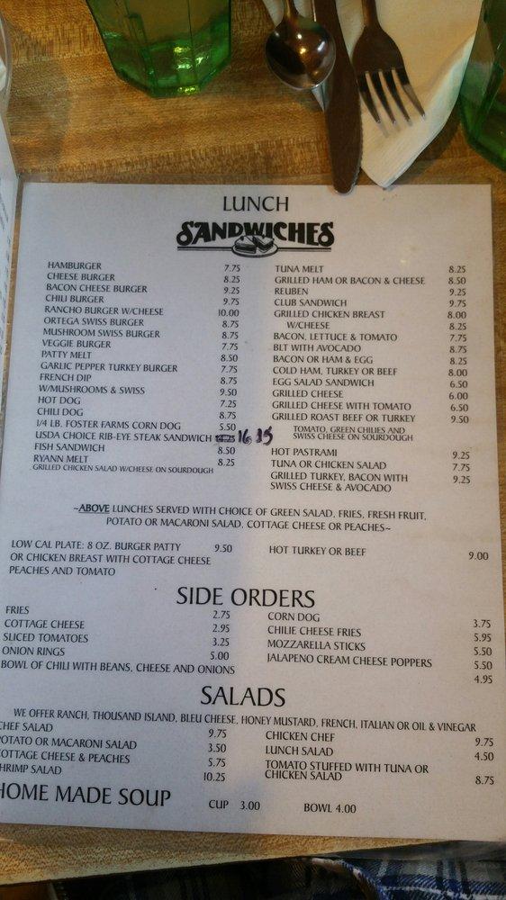 Menu at Renee's Café cafe, Lakeport