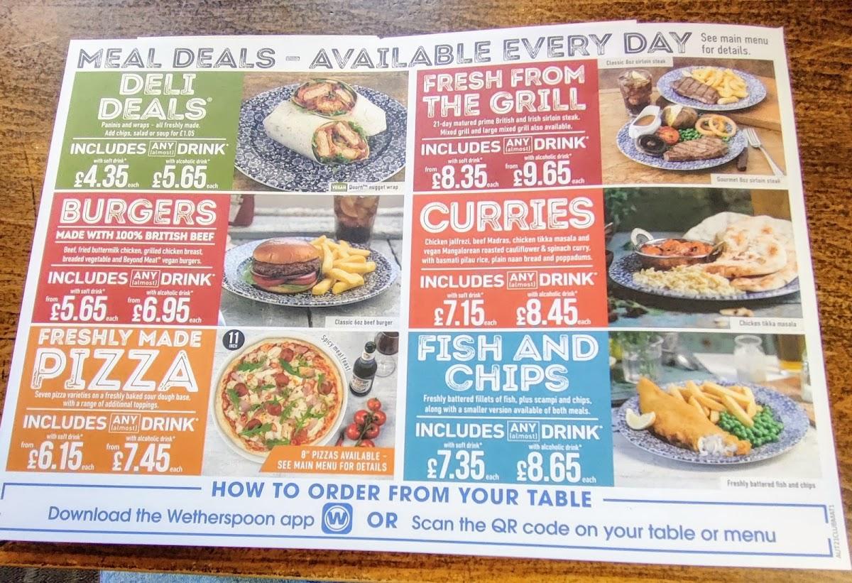 Menu at The Ritz - JD Wetherspoon pub & bar, Wallsend, 85-87 High St W