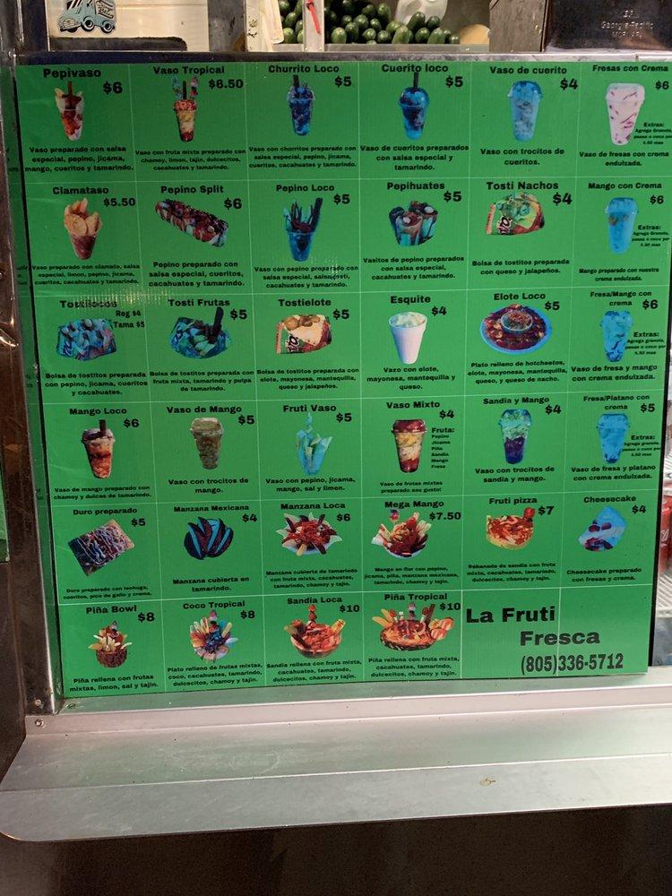 Menu at La Fruti Fresca restaurant, Oxnard, -2736 S C St