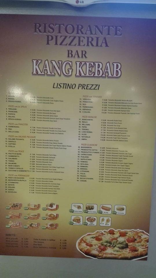 Carta de Restaurant and kebab di kang, Verolanuova
