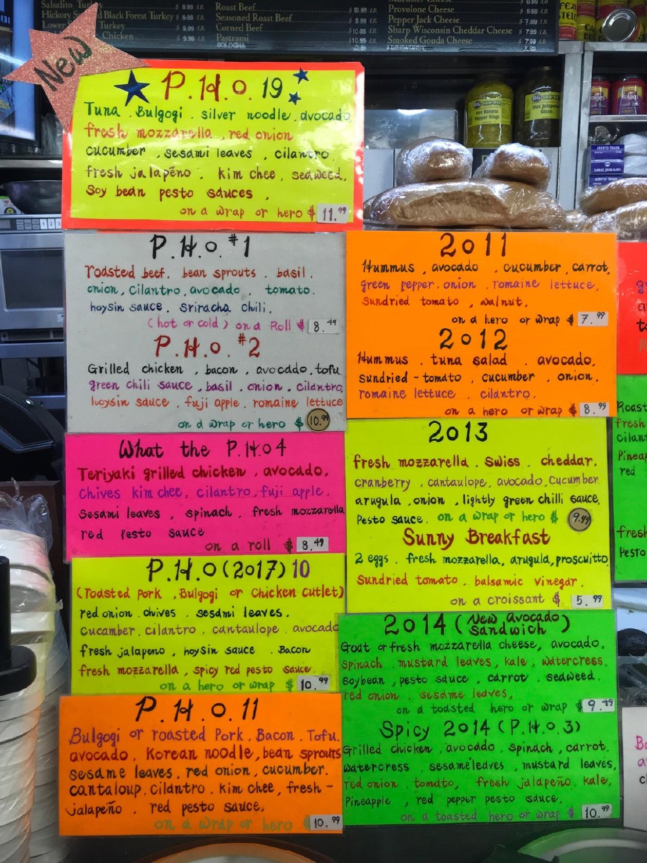 Menu at Sunny & Annie's Deli restaurant, New York City